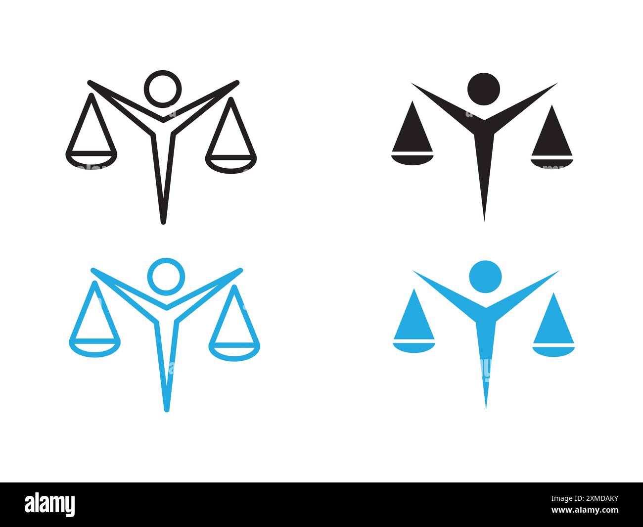 Attorney in law icon vector line logo mark or symbol set collection ...
