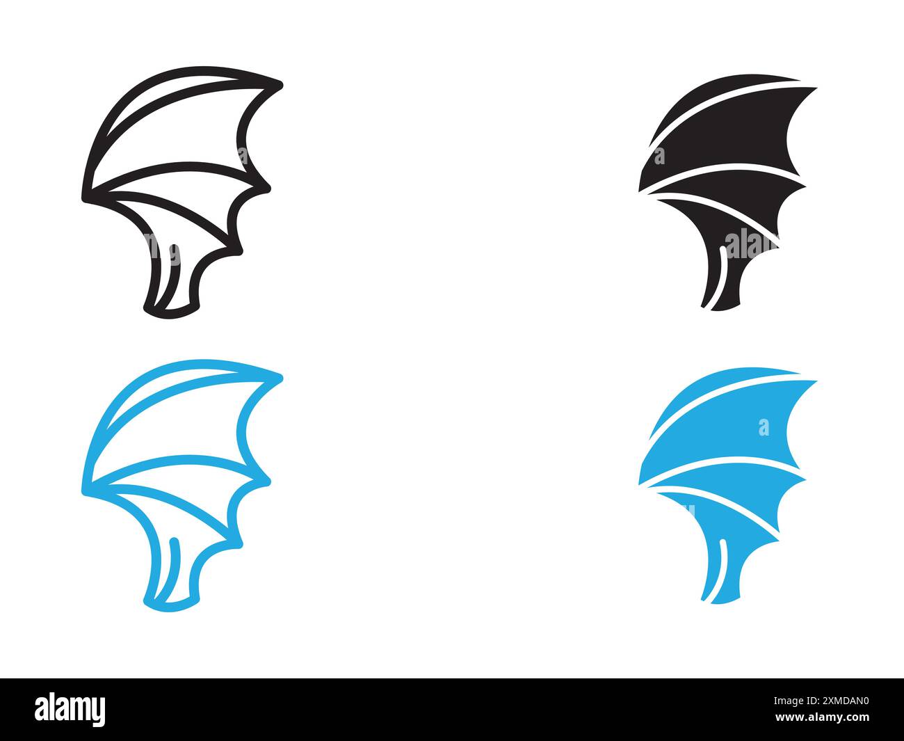 bat wing icon vector line logo mark or symbol set collection outline ...