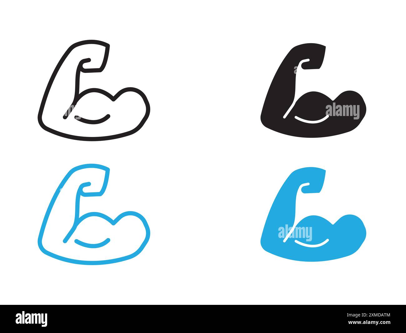 Biceps icon vector line logo mark or symbol set collection outline ...