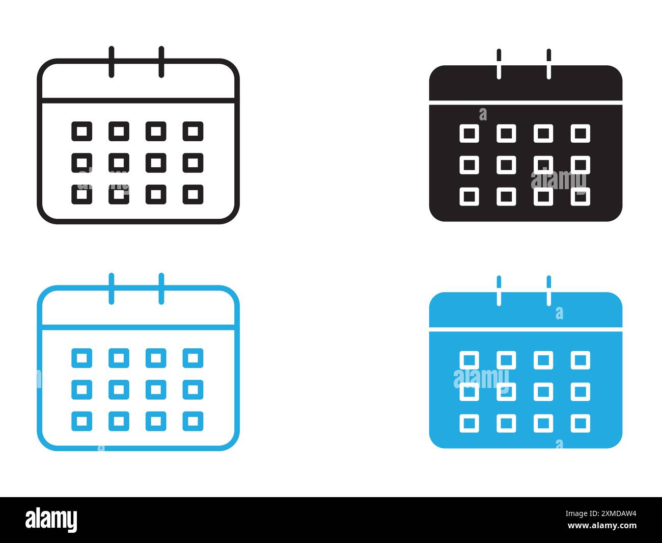 calendar icon (2) vector line logo mark or symbol set collection ...