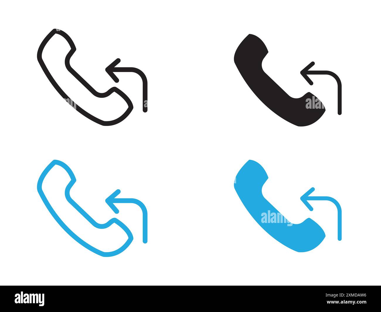 Call back icon vector line logo mark or symbol set collection outline ...
