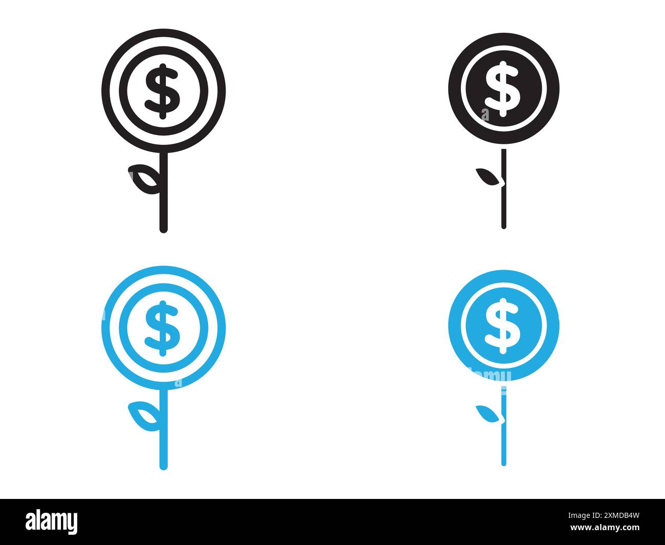 Business Investments growth Icon vector line logo mark or symbol set ...