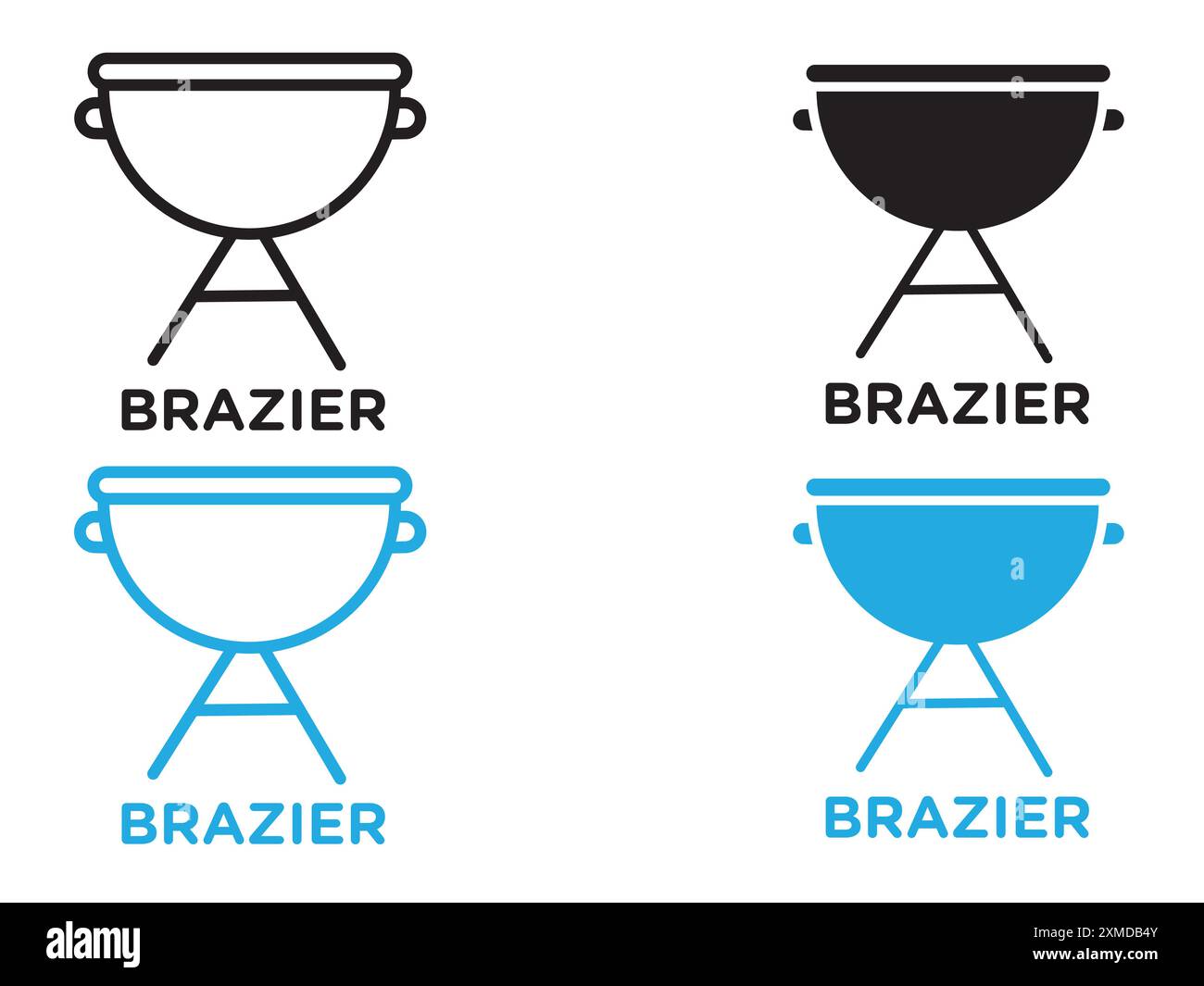 brazier icon vector line logo mark or symbol set collection outline ...