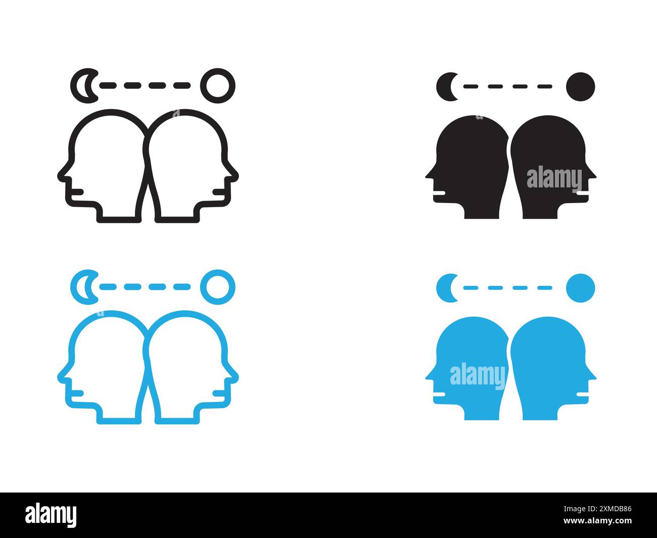 Circadian rhythms icon vector line logo mark or symbol set collection ...