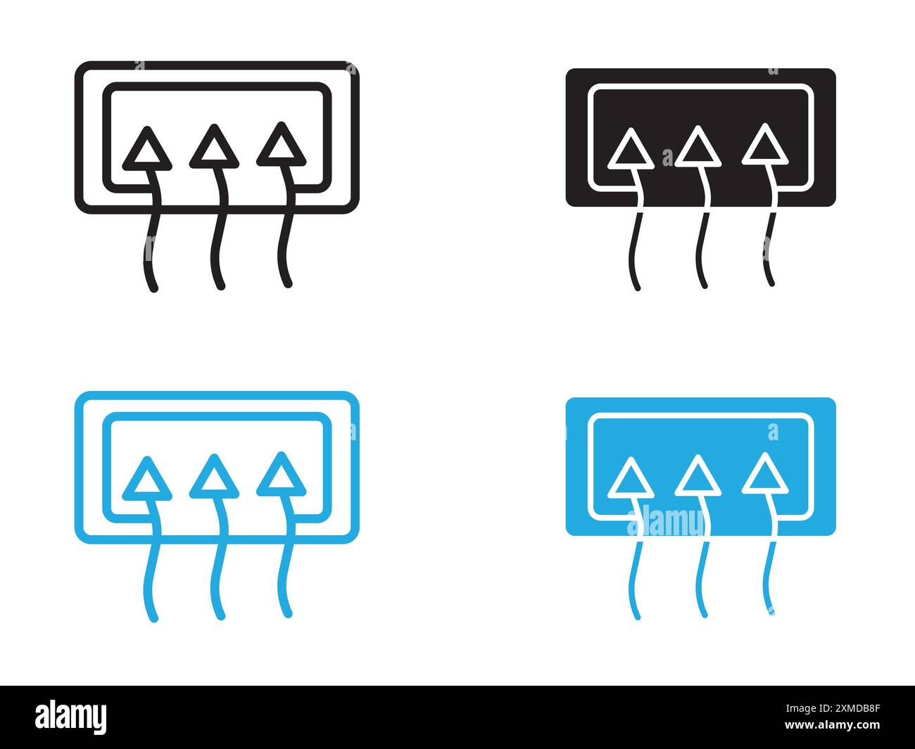Car demister icon vector line logo mark or symbol set collection ...