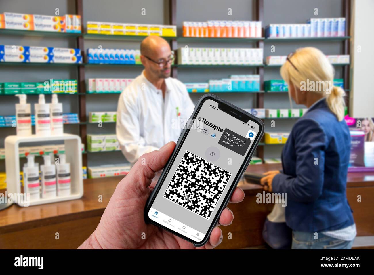Symbolic image of an e-prescription, prescription issued by a doctor ...