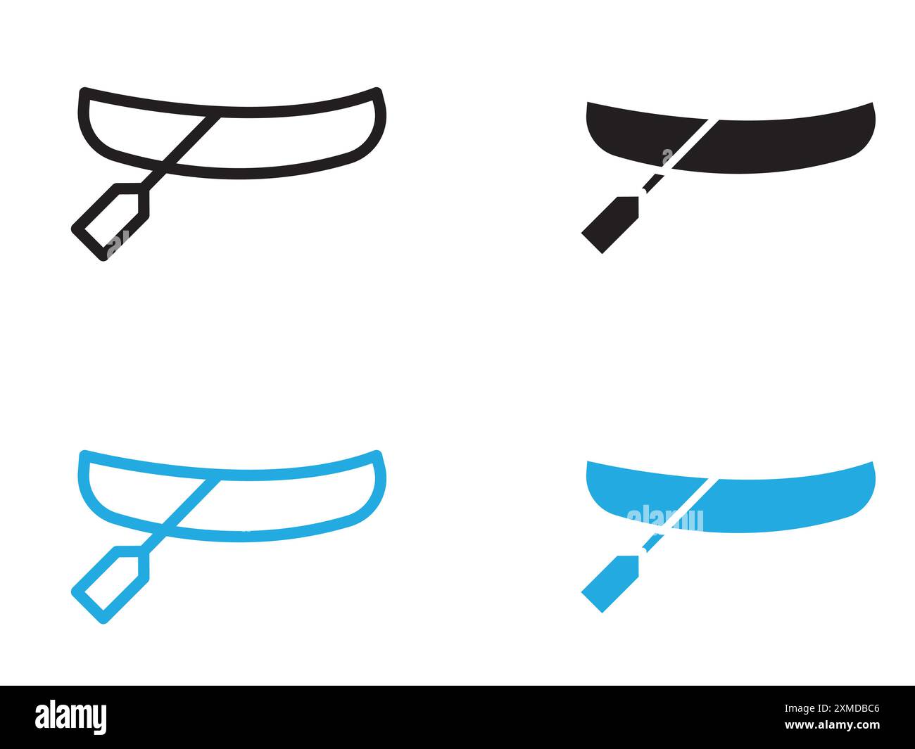 canoe icon vector line logo mark or symbol set collection outline style ...