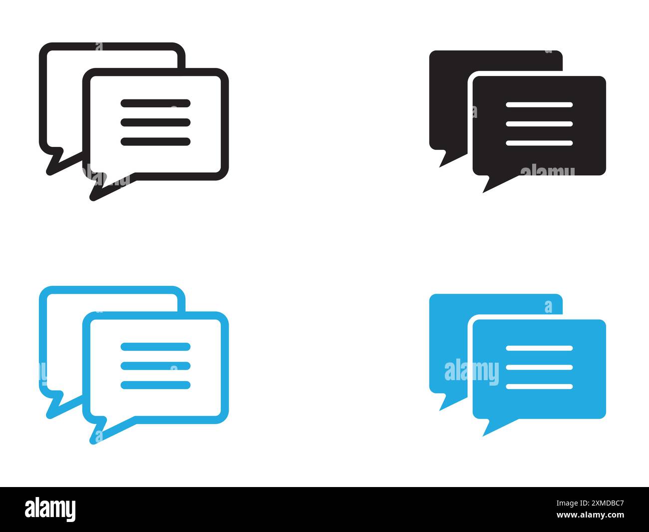 Chat icon vector line logo mark or symbol set collection outline style ...
