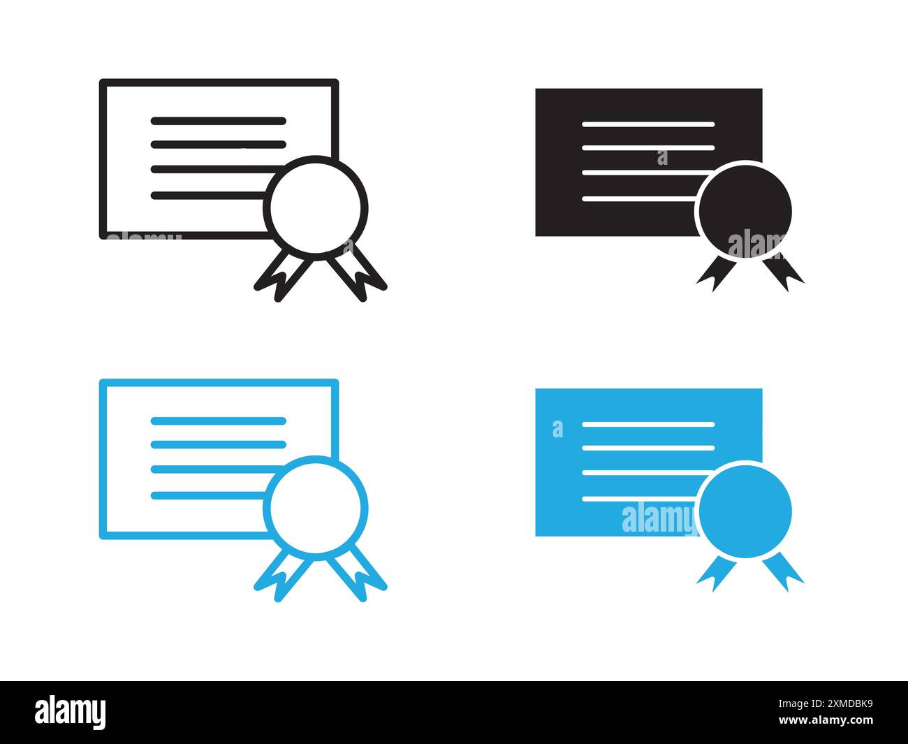 certificate icon vector line logo mark or symbol set collection outline ...