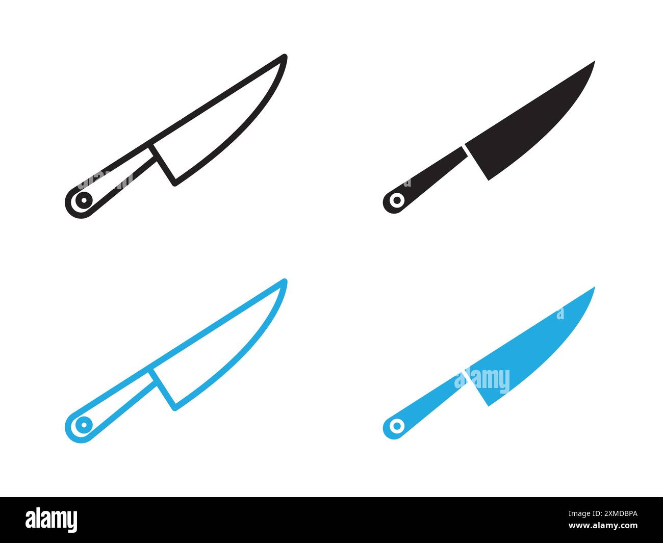 cooking chef knife icon vector line logo mark or symbol set collection ...