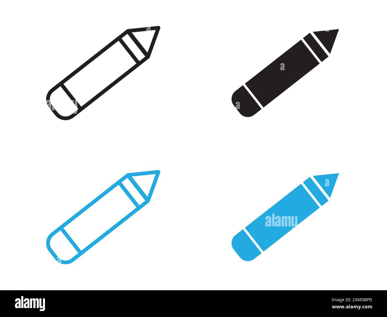 Crayons icon black line Stock Vector Images - Alamy