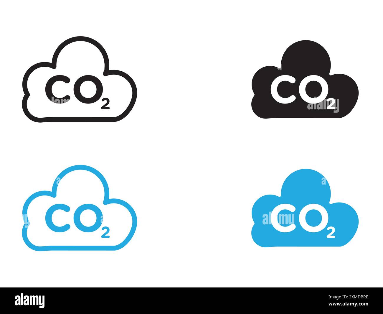 co2 gas carbon dioxide icon vector line logo mark or symbol set ...