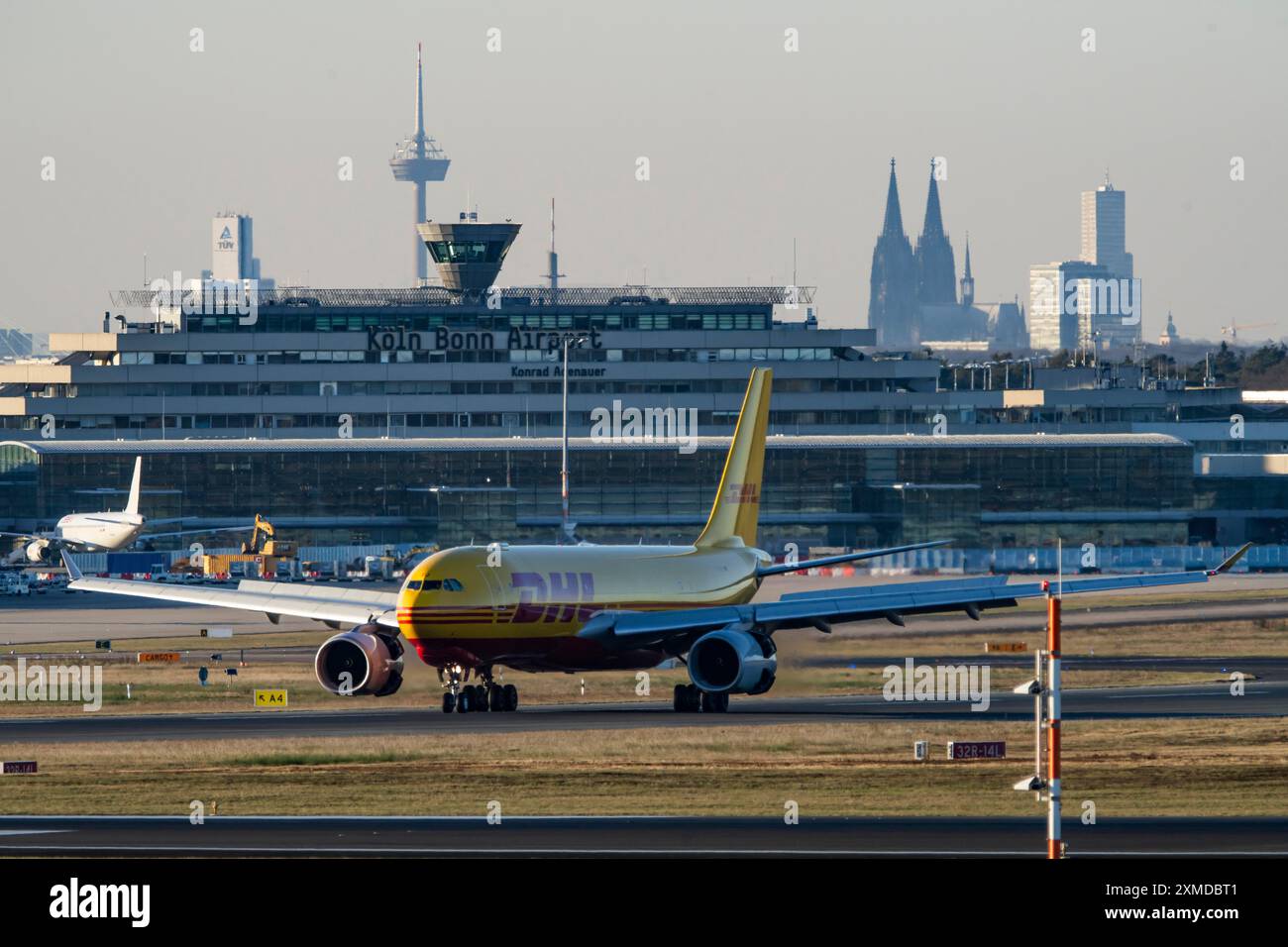 DHL Airbus A330-243F, cargo aircraft landing at Cologne-Bonn Airport ...