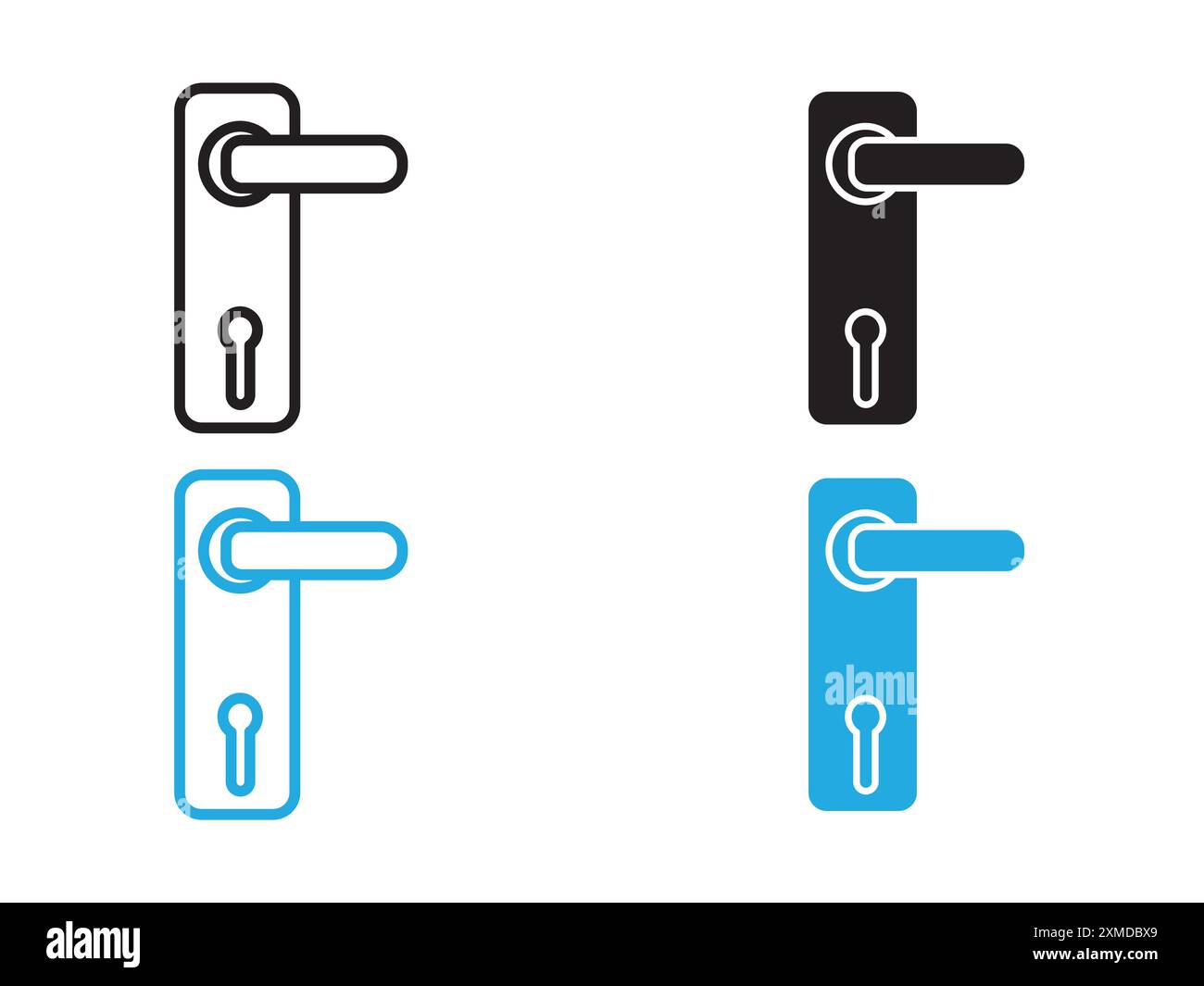 Door knob icon vector line logo mark or symbol set collection outline ...