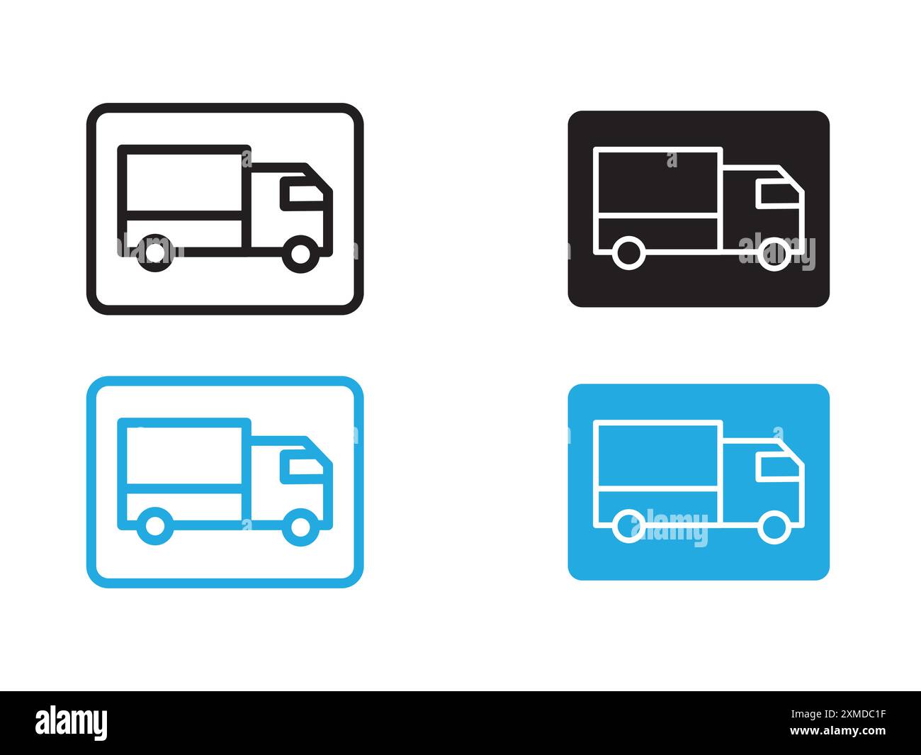 delivery truck icon vector line logo mark or symbol set collection ...