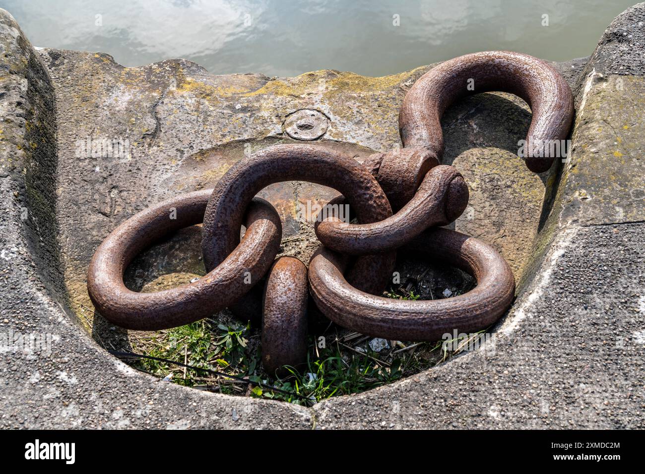 Hook for mooring ships and boats to a quay wall Stock Photo - Alamy