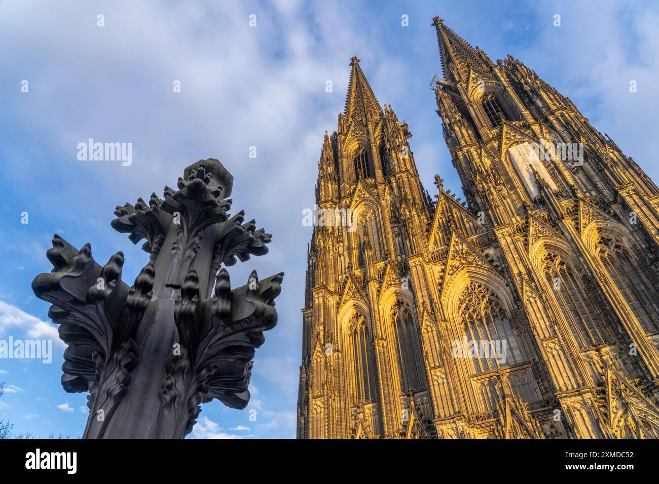 Cologne Cathedral, view of the west facade, on the north tower one of ...