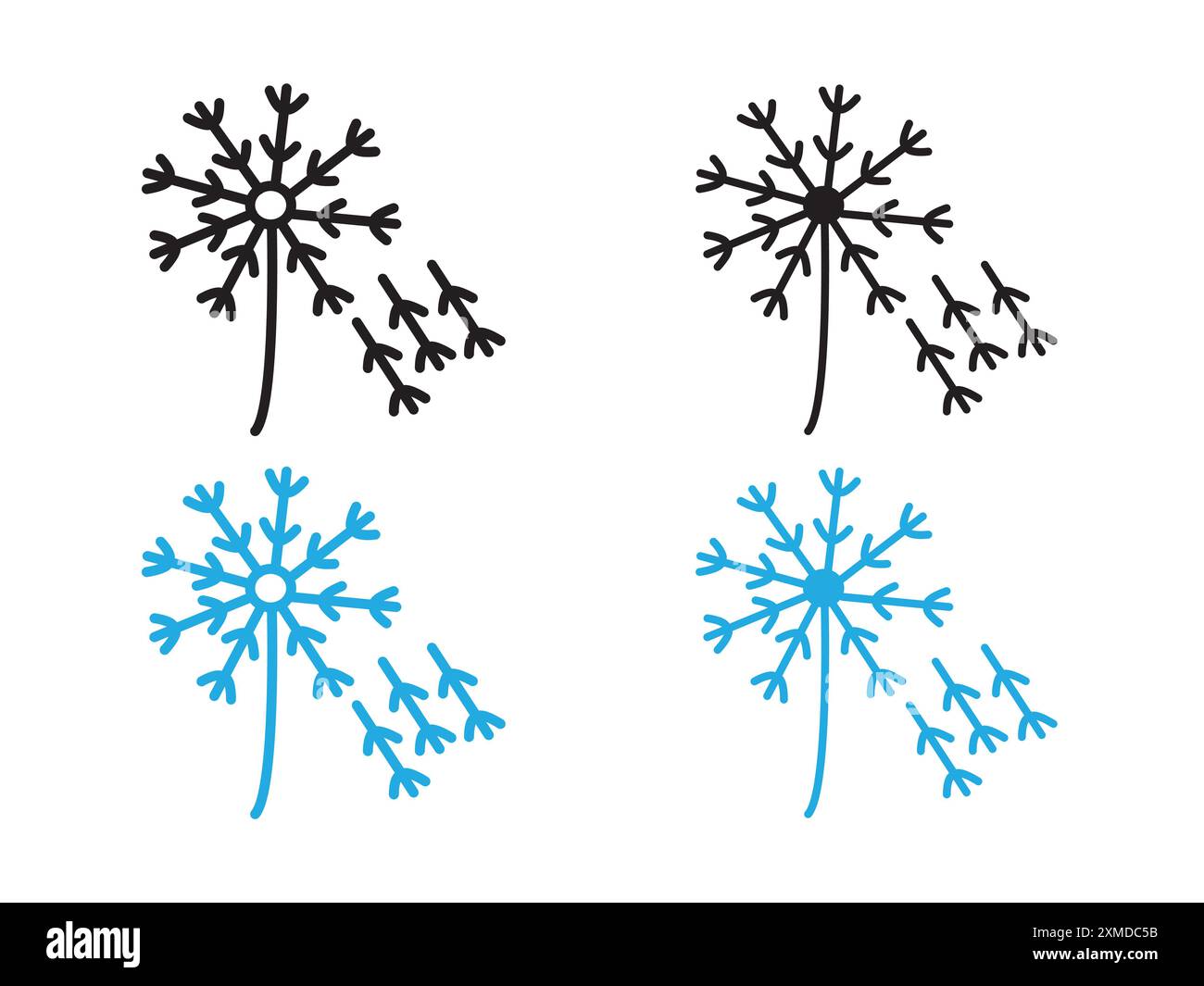 Dandelion Icon Vector Line Logo Mark Or Symbol Set Collection Outline Style Stock Vector Image