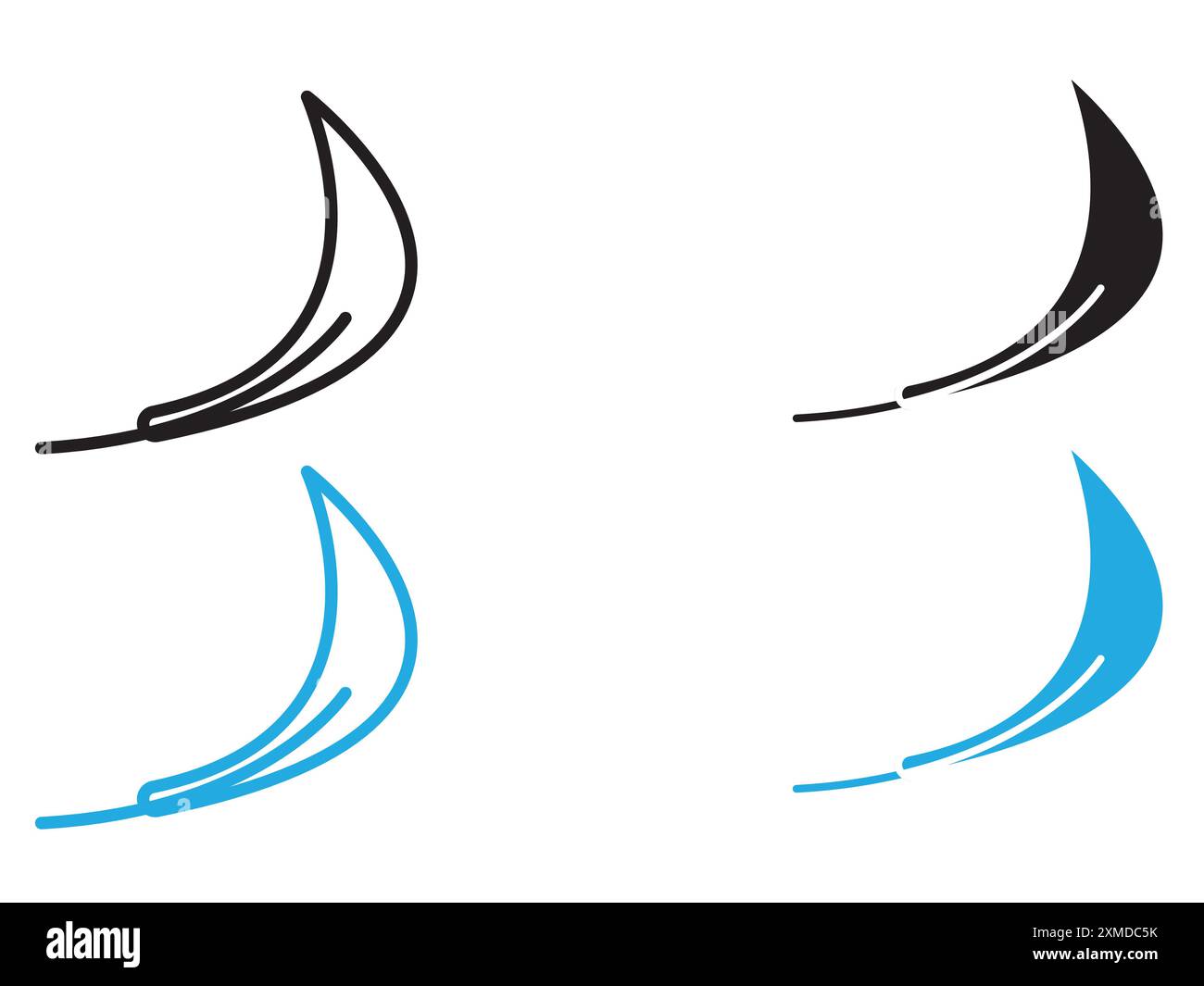 falcate icon vector line logo mark or symbol set collection outline ...