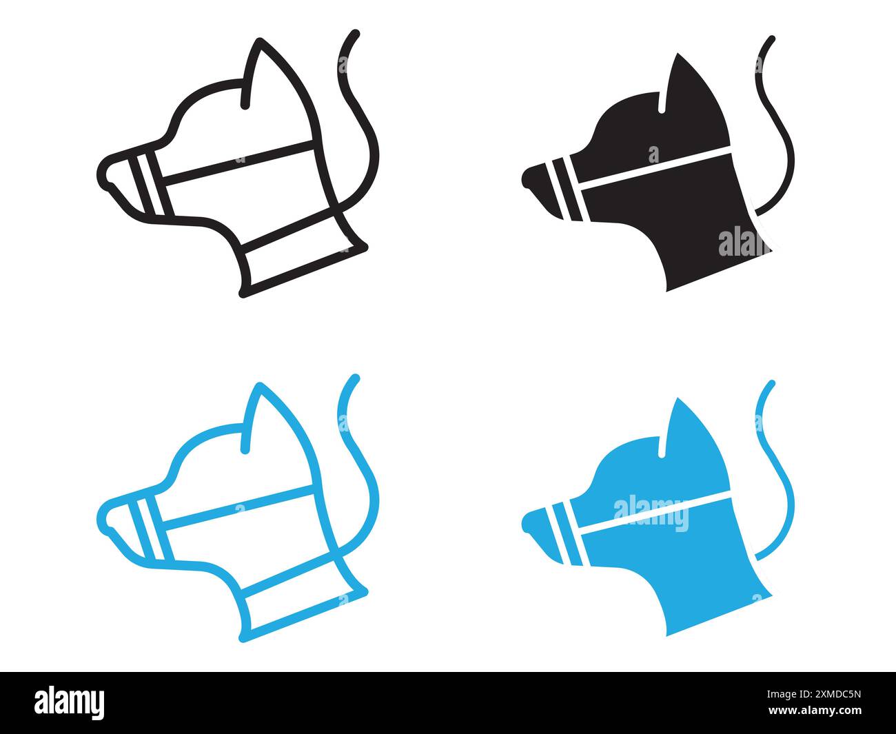Dog muzzle icon vector line logo mark or symbol set collection outline ...