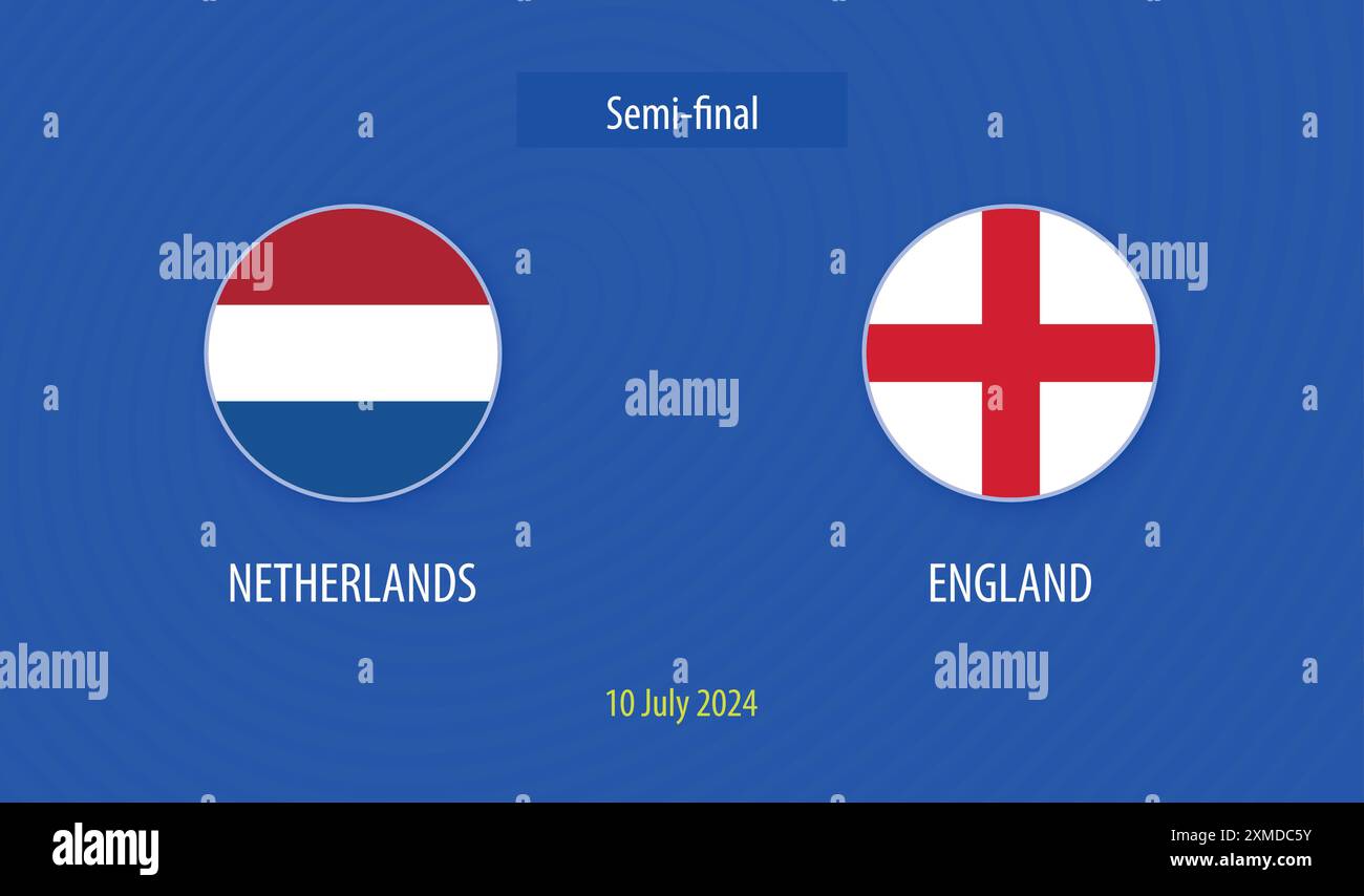 Netherlands vs England soccer scoreboard broadcast template Stock ...