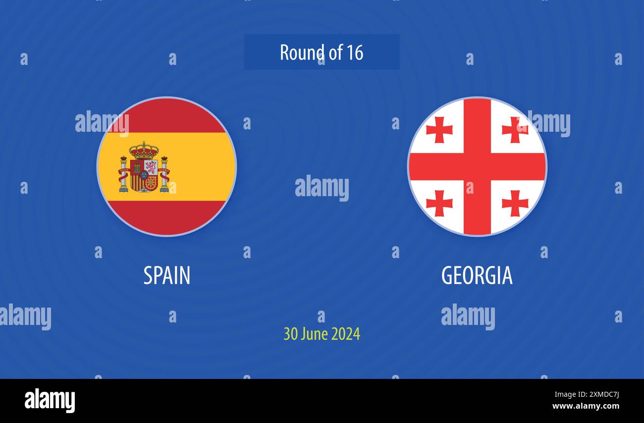 Spain vs Georgia soccer scoreboard broadcast template Europe tournament ...