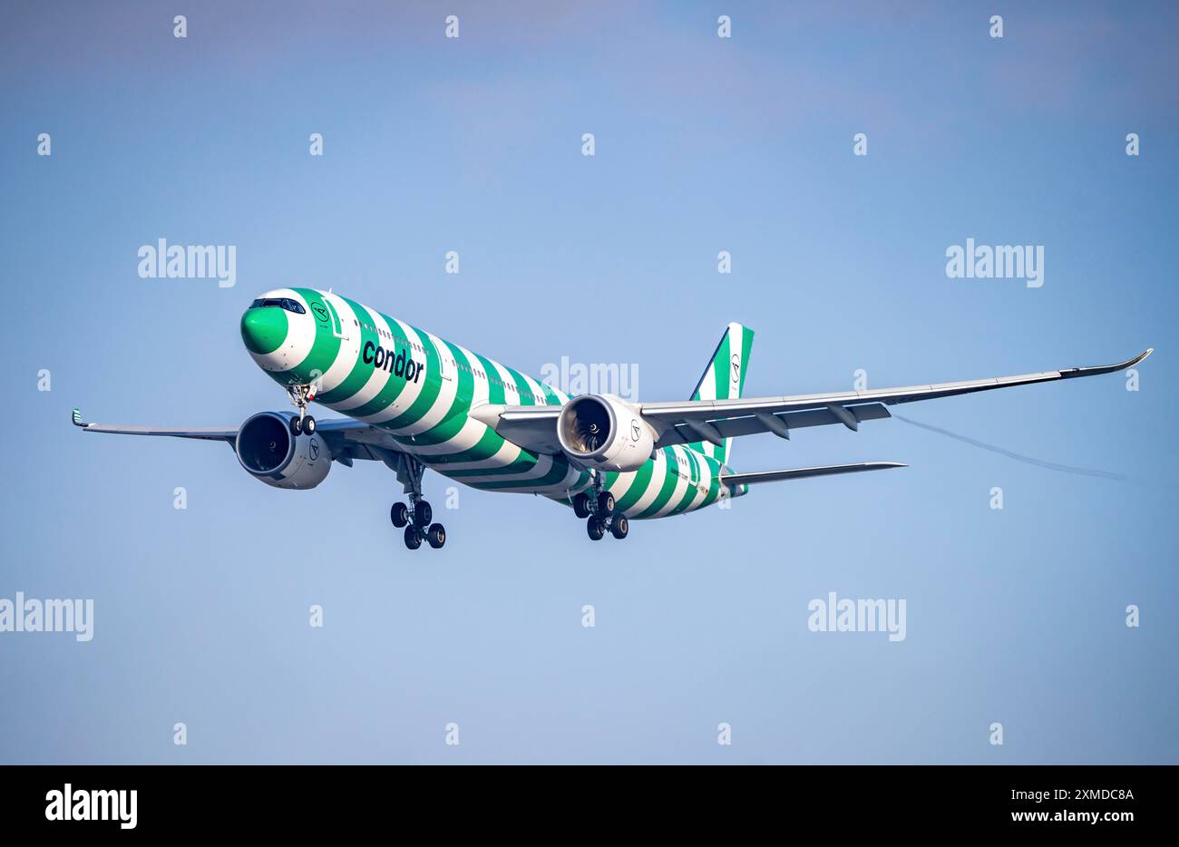 Condor Airbus A330-900, landing approach to Frankfurt FRA airport ...