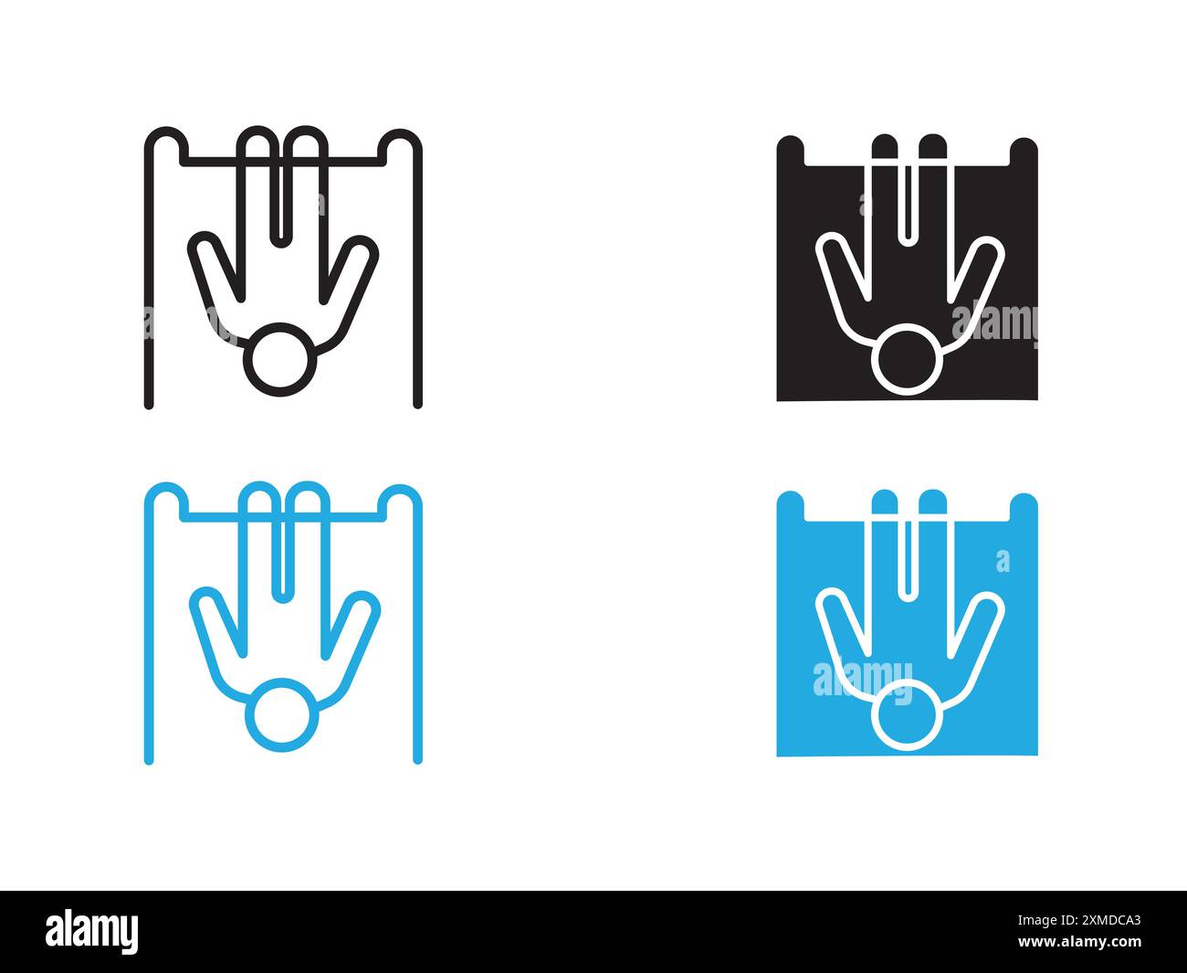 exercise hang bar icon vector line logo mark or symbol set collection ...
