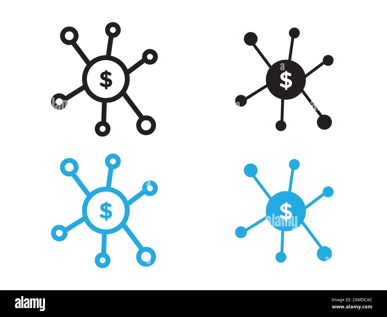 Financial Scheme icon vector line logo mark or symbol set collection ...