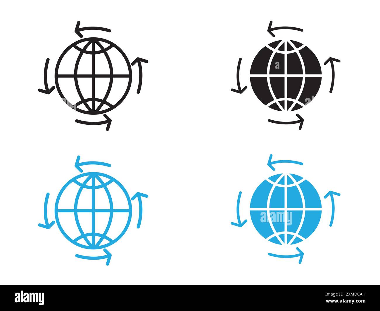 Globalization icon (2) vector line logo mark or symbol set collection outline style Stock Vector ...