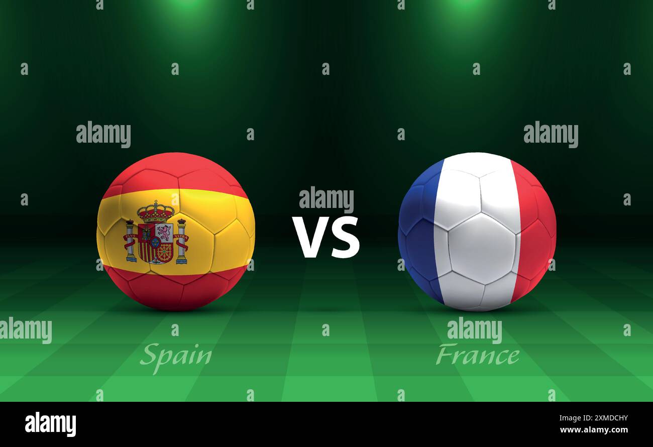 Spain vs France soccer scoreboard broadcast template Stock Vector Image ...