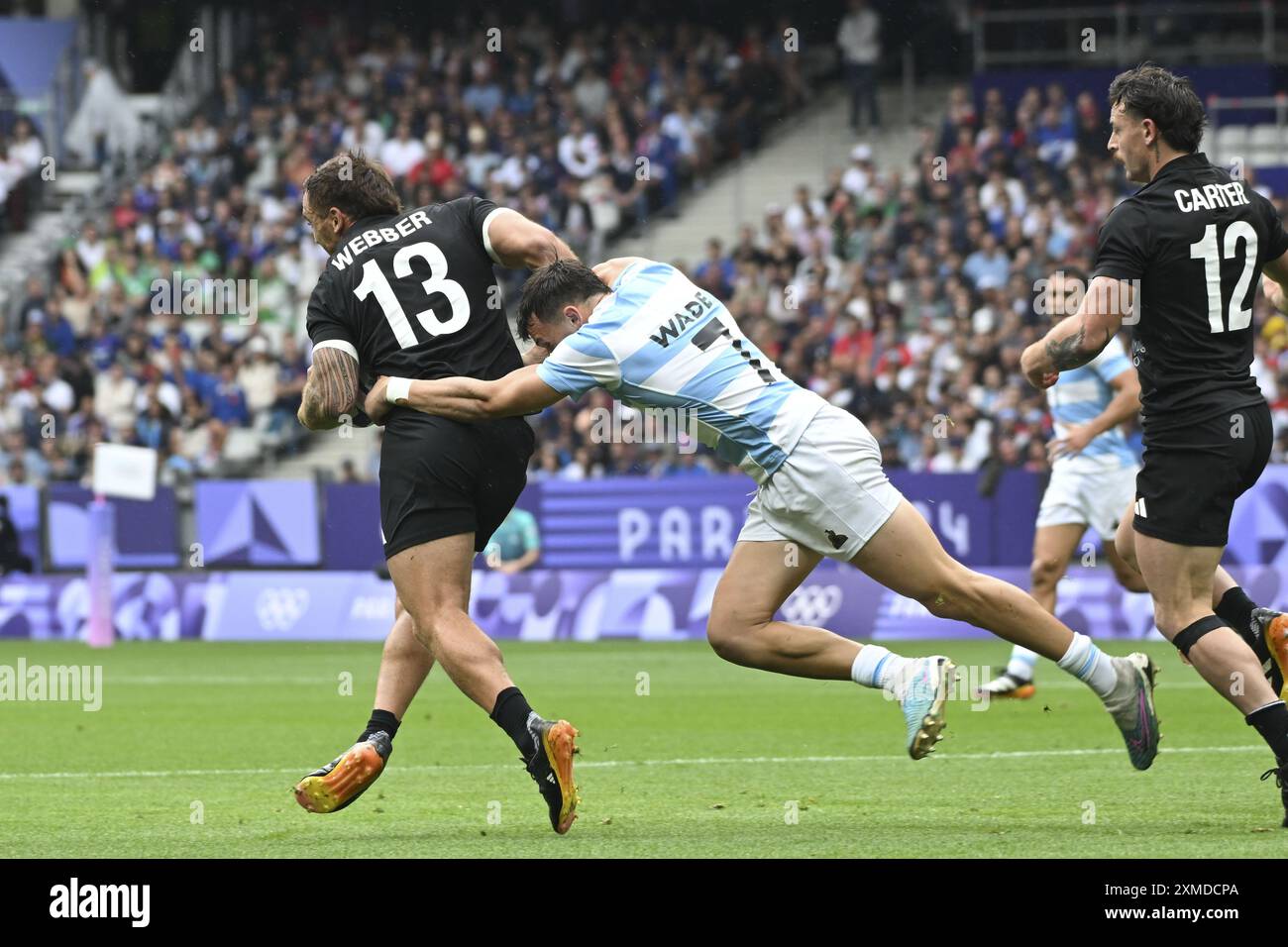 Joe Webber (New Zealand) vs Tobias Wade (Argentina), Rugby Sevens, Men ...