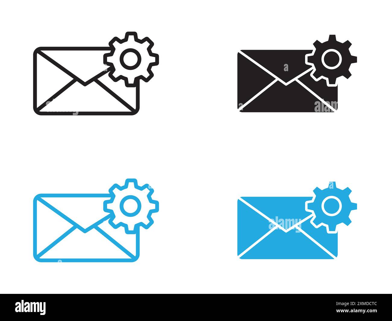 Email Settings Icon Vector Line Logo Mark Or Symbol Set Collection Outline Style Stock Vector