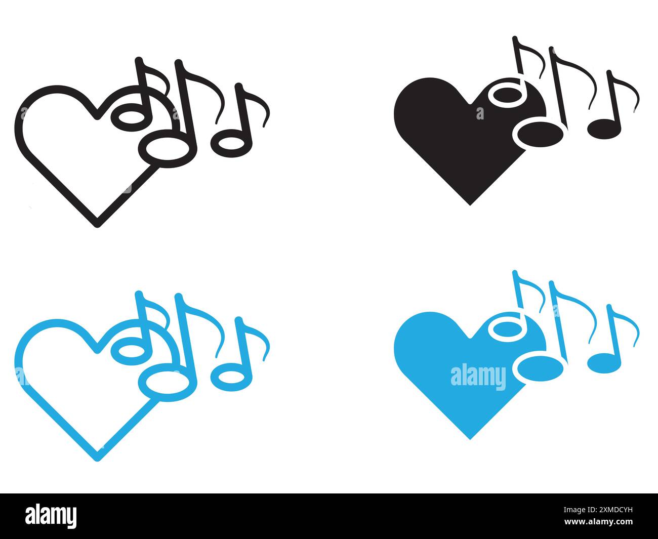 Heard heart note icon vector line logo mark or symbol set collection ...