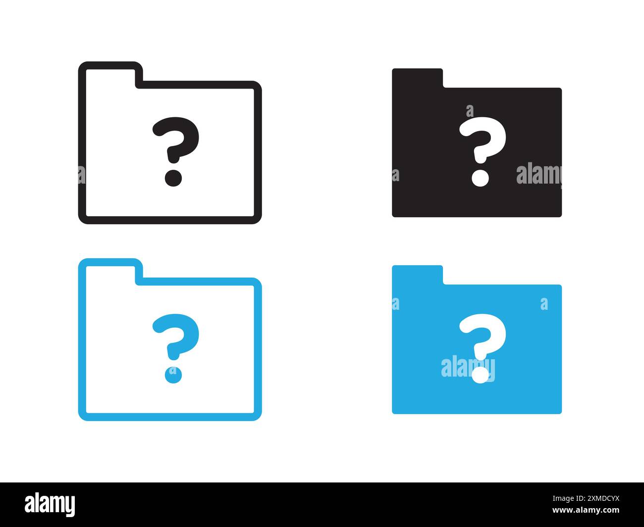 Folder with questionmark icon vector line logo mark or symbol set ...