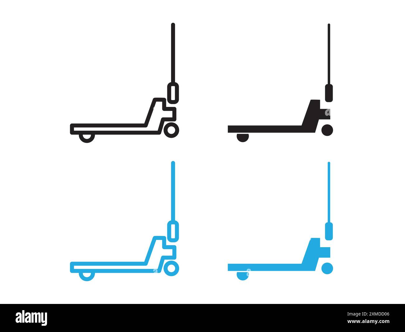 Hand pallet jack icon (2) vector line logo mark or symbol set ...
