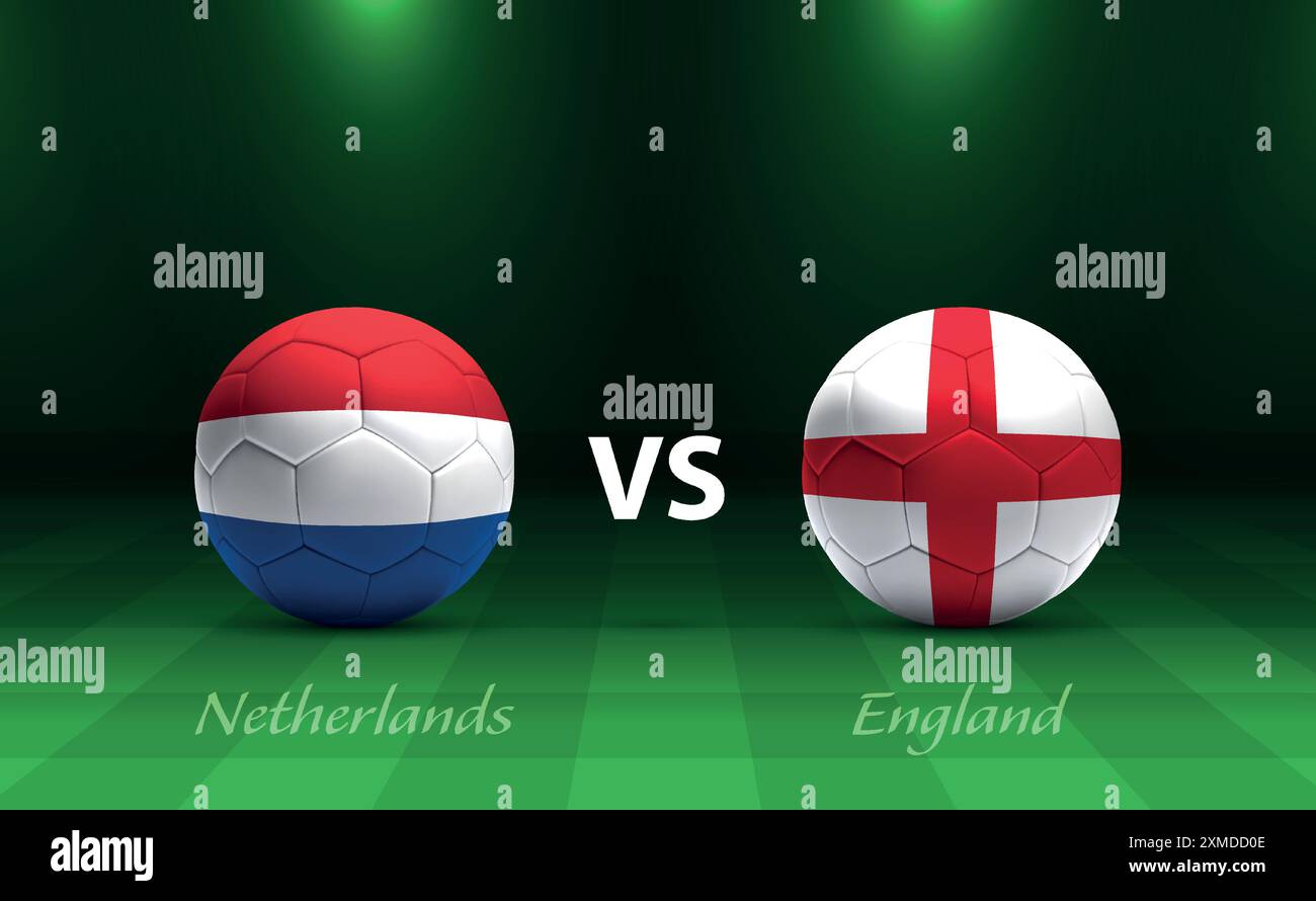 Netherlands vs England soccer scoreboard broadcast template Stock ...