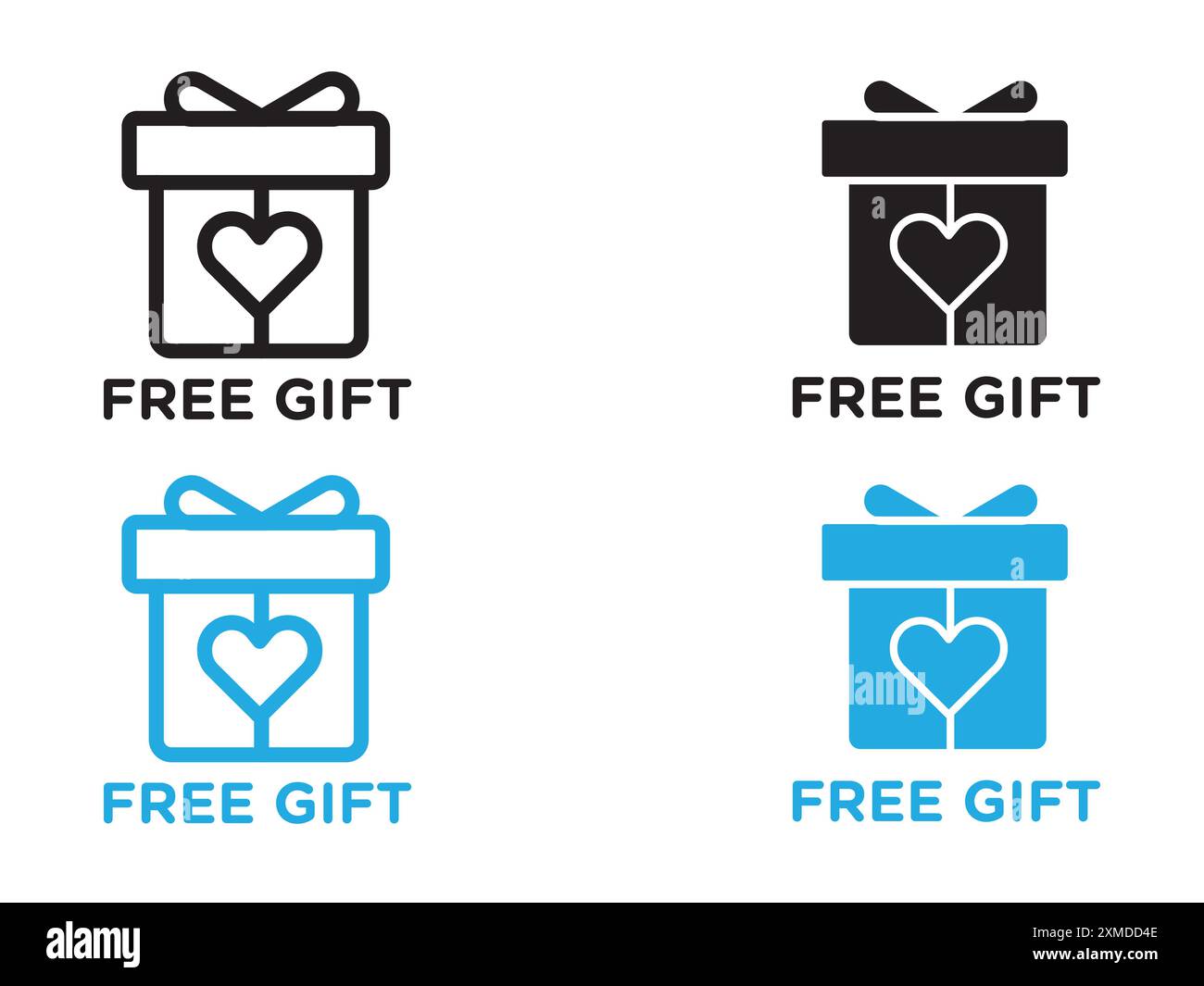 Free gift icon vector line logo mark or symbol set collection outline ...