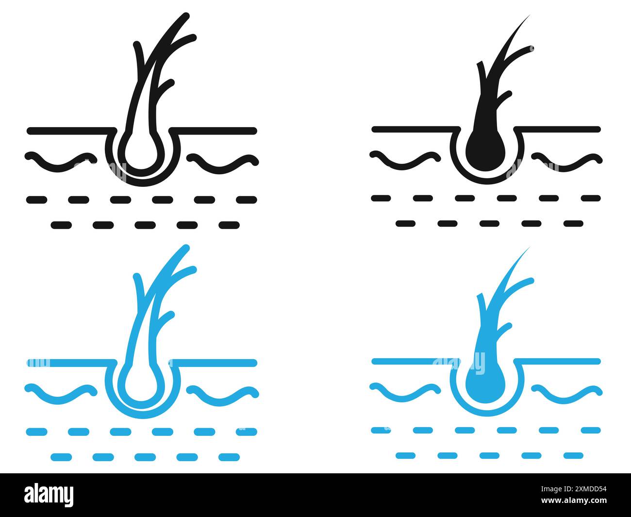 Hair Split Ends icon vector line logo mark or symbol set collection ...