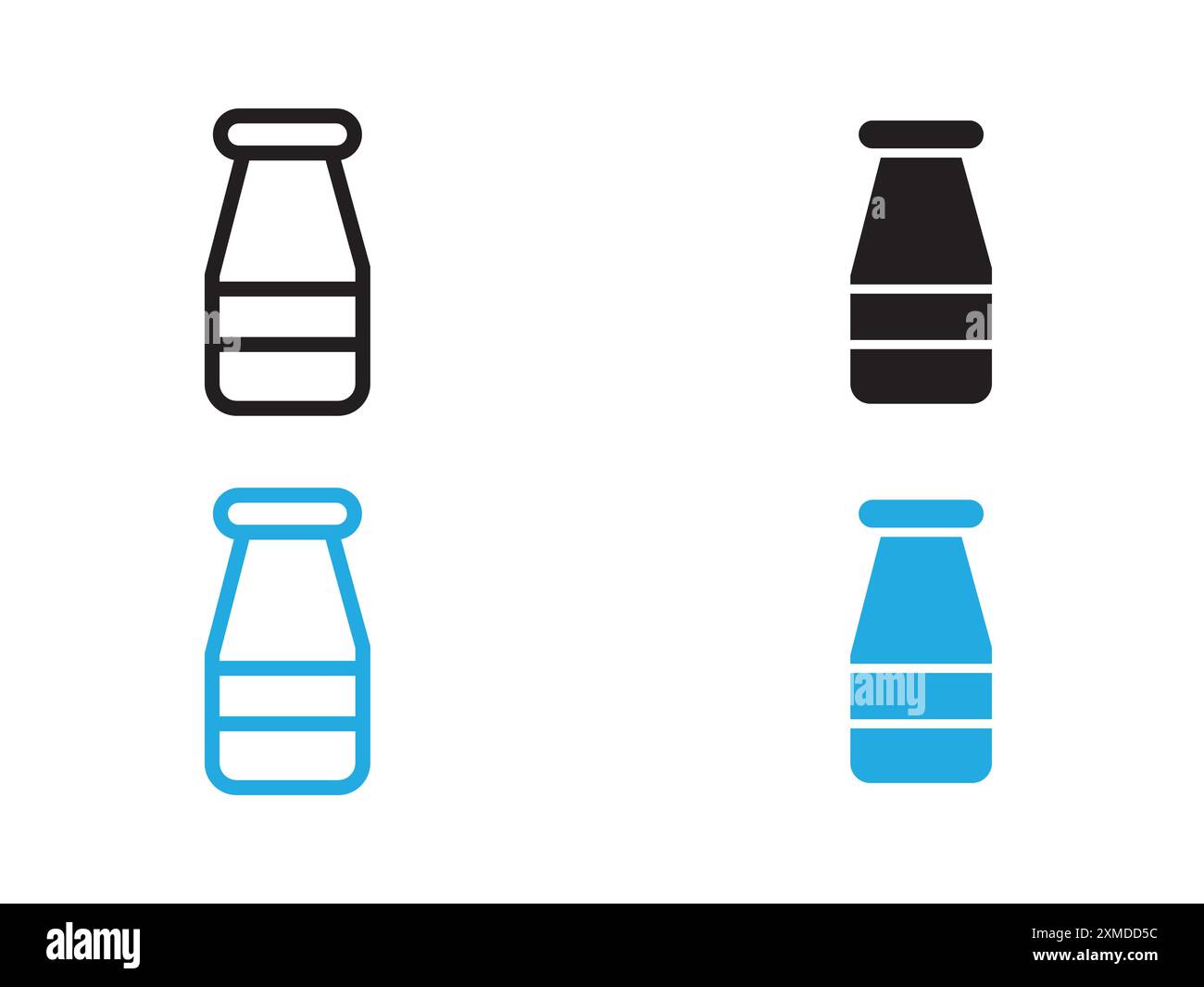 Glass bottle icon vector line logo mark or symbol set collection ...