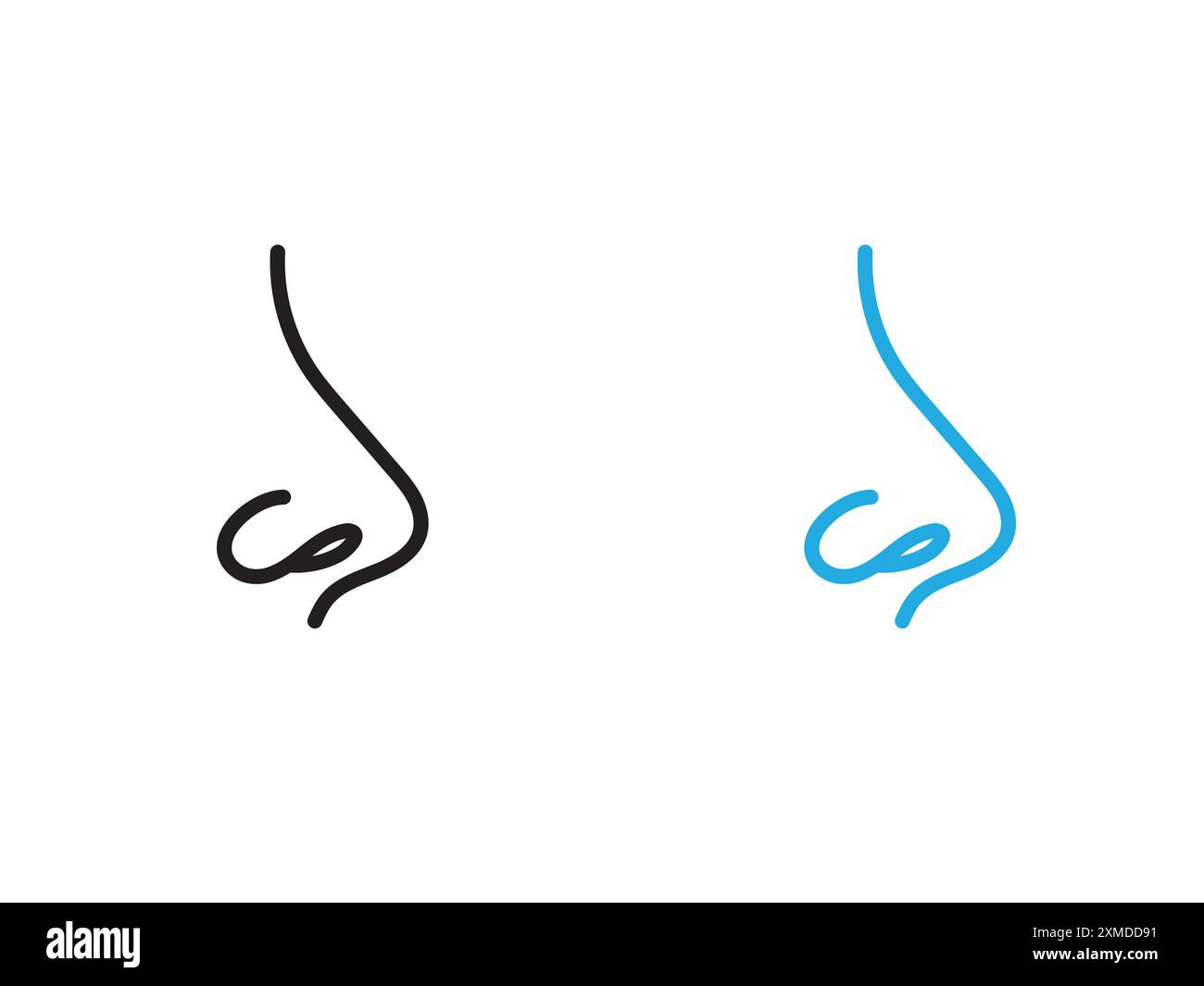 Human nose icon vector line logo mark or symbol set collection outline ...