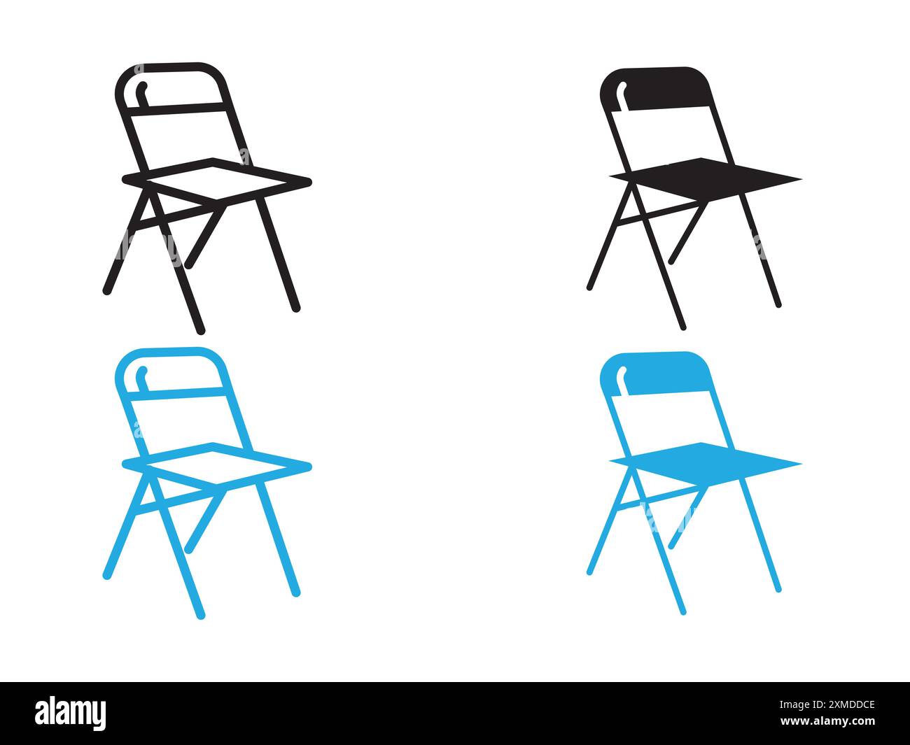 folding chair icon vector line logo mark or symbol set collection ...