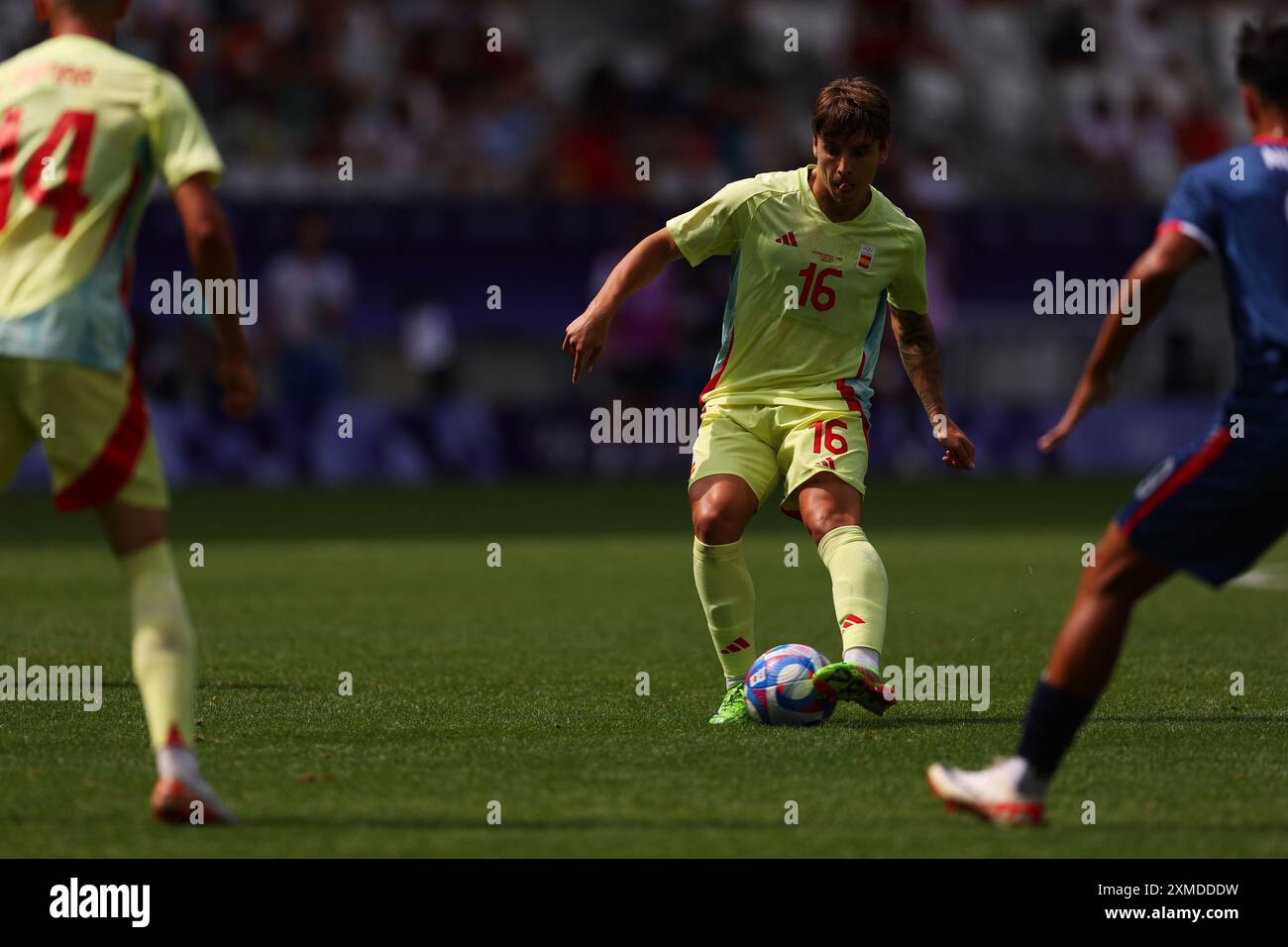 Bordeaux, France. 27th July, 2024. Bernabe Adrian (ESP) Football/Soccer ...