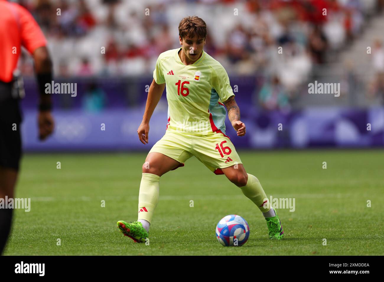 Bordeaux, France. 27th July, 2024. Bernabe Adrian (ESP) Football/Soccer ...