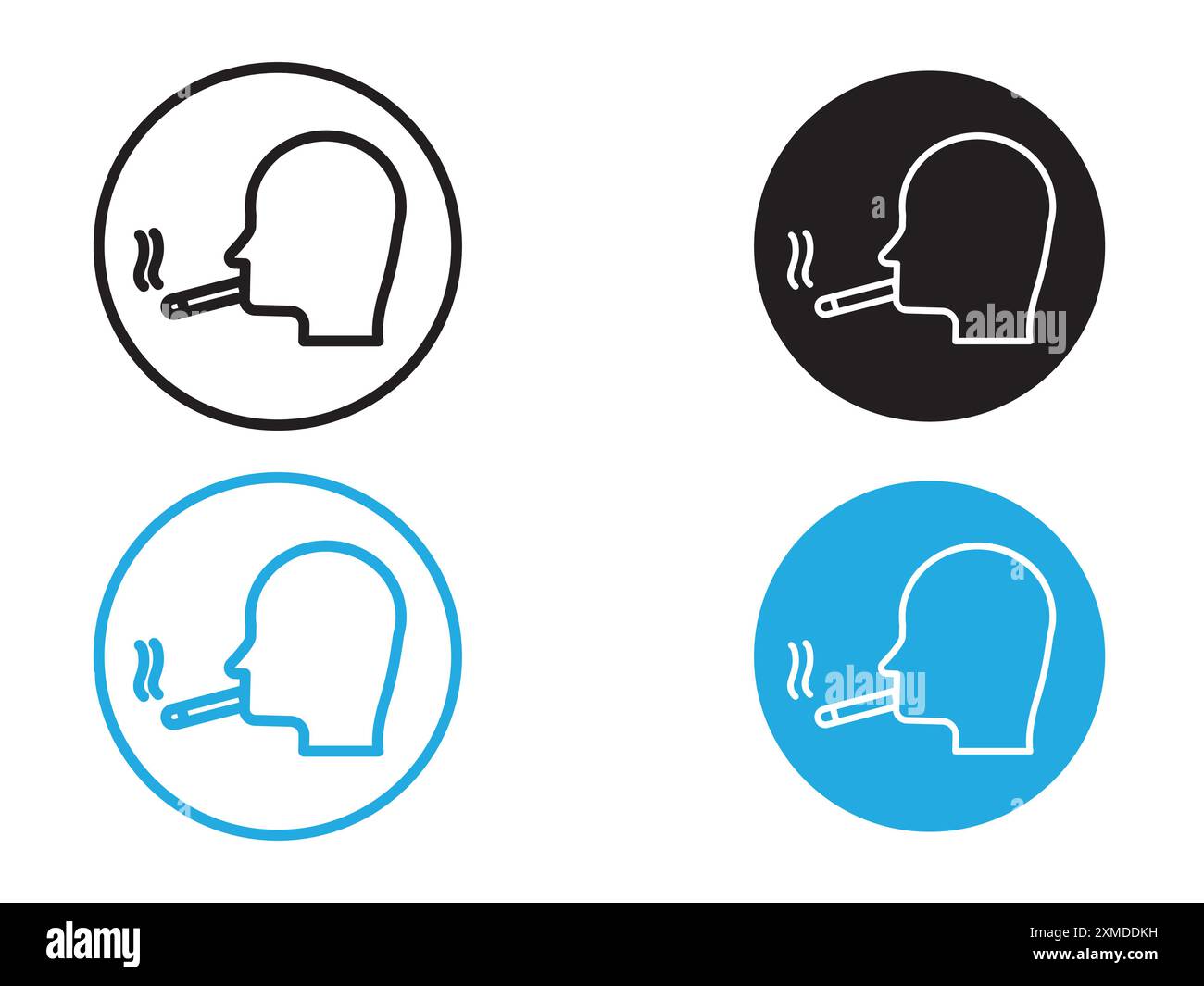 Man Smoking Cigarette Icon Vector Line Logo Mark Or Symbol Set Collection Outline Style Stock