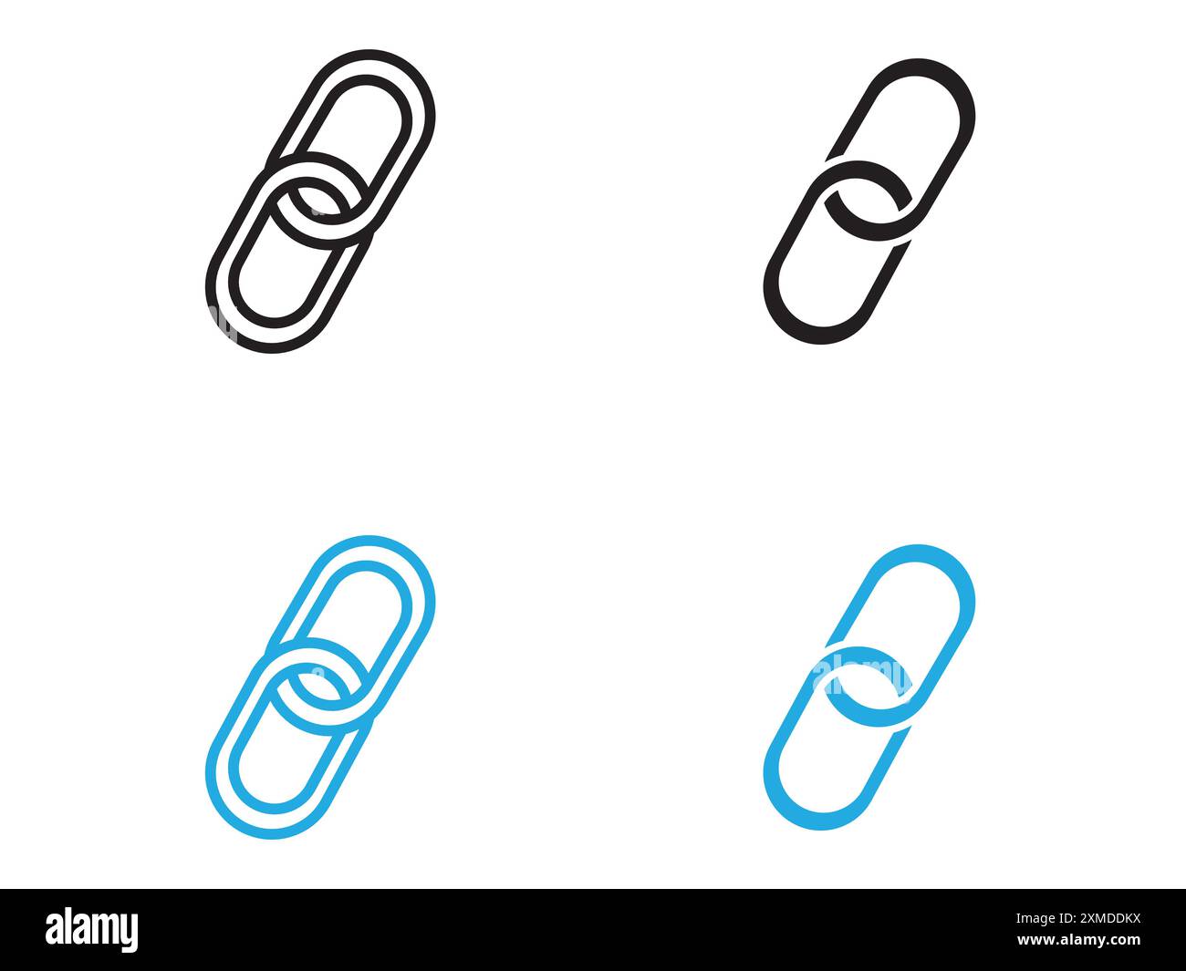 Link icon vector line logo mark or symbol set collection outline style ...