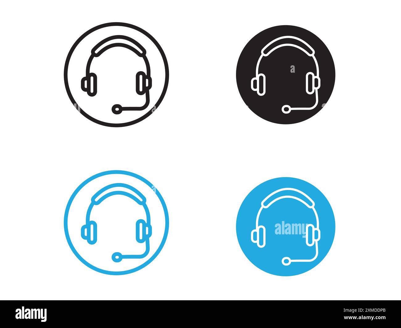 Helpdesk Headphone icon vector line logo mark or symbol set collection ...