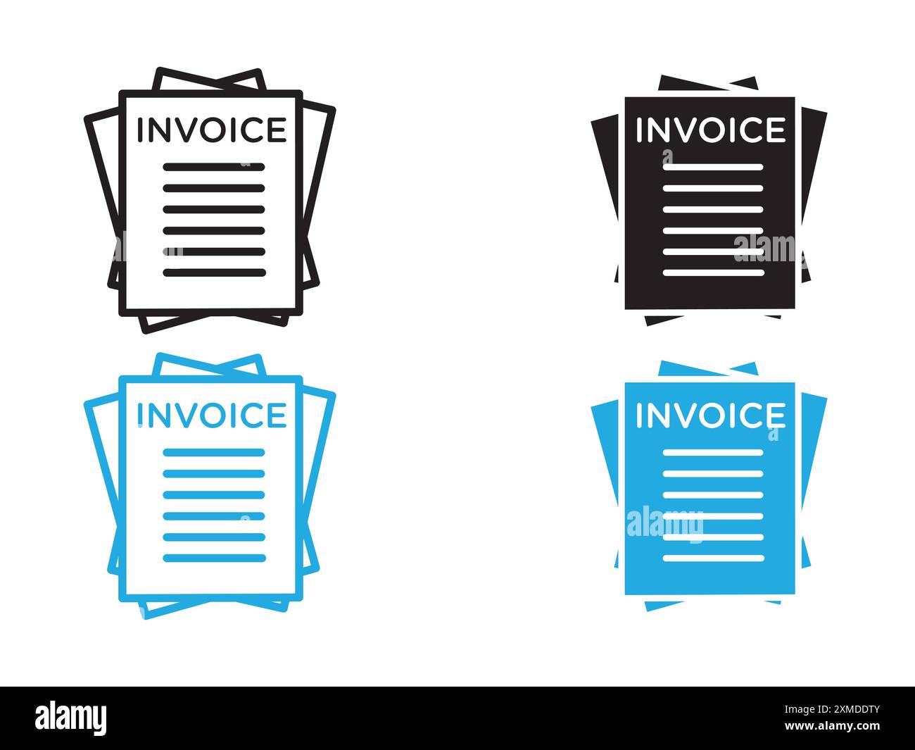 Invoice icon vector line logo mark or symbol set collection outline ...