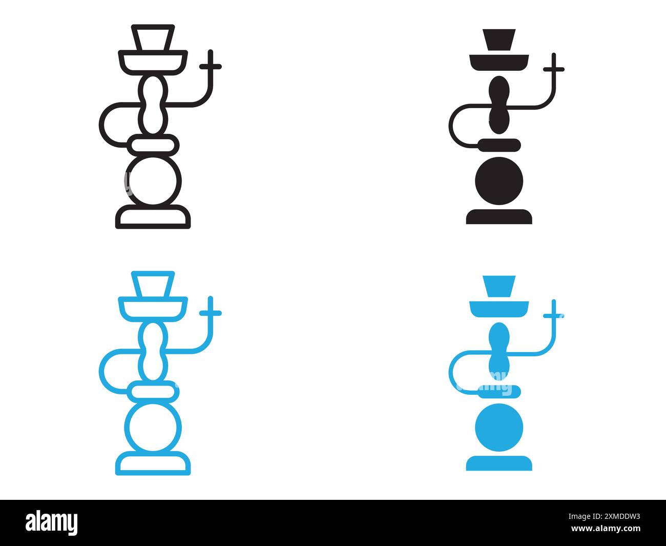 Hookah icon vector line logo mark or symbol set collection outline ...