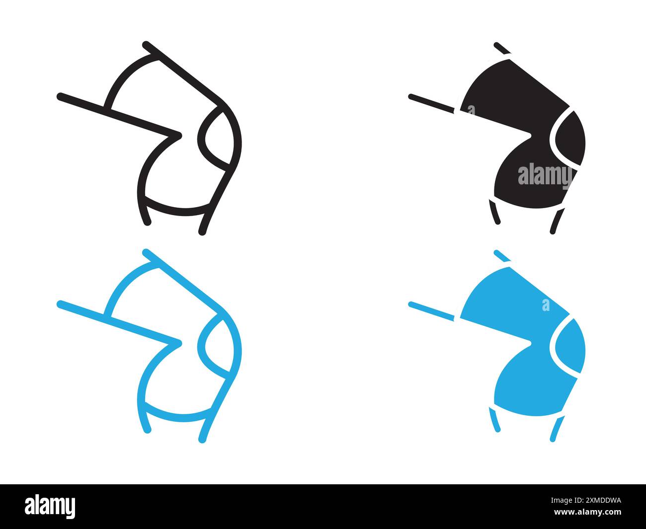 Knee Orthopedic Brace icon vector line logo mark or symbol set ...